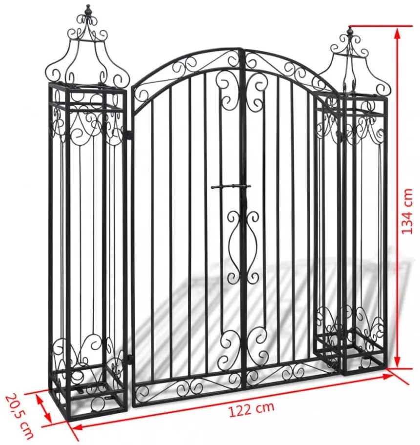 Okrasná zahradní brána kov Dekorhome