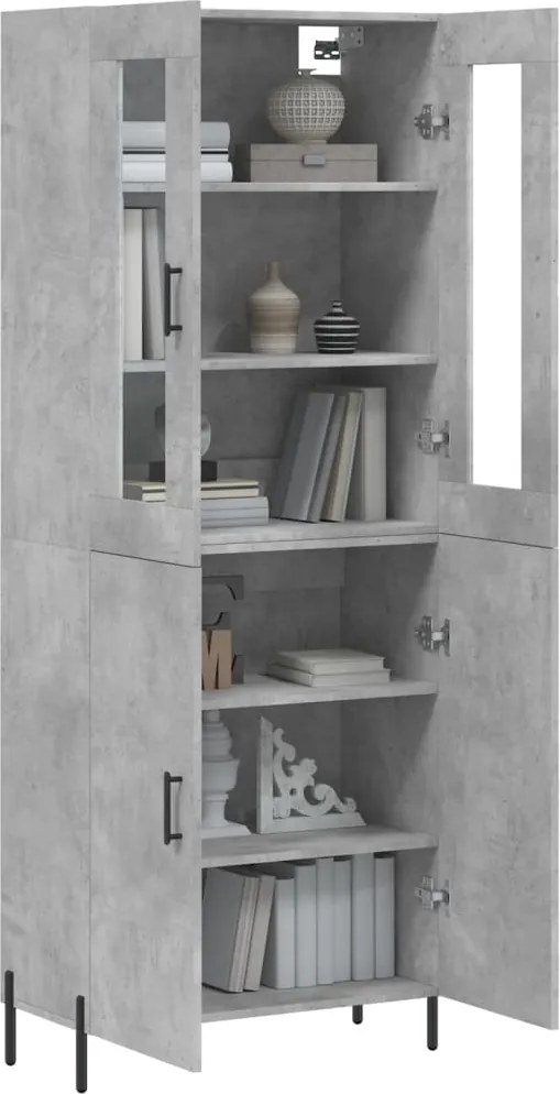 Skříň highboard betonově šedá 69,5x34x180 cm kompozitní dřevo 3198221