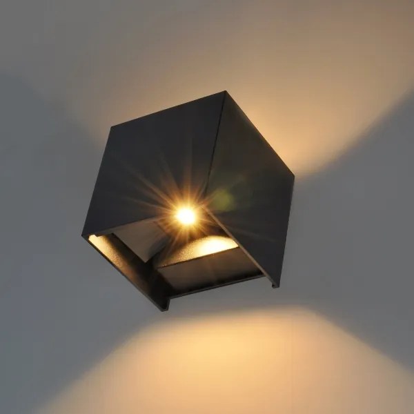 Brilagi - LED Venkovní nástěnné svítidlo CUBE LED/6W/230V černá IP54