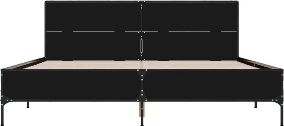 Rám postele černý 140 x 190 cm kompozitní dřevo a kov 3280032