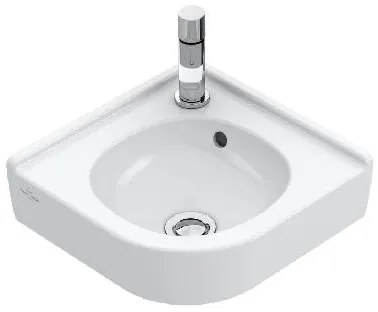 Villeroy & Boch O.novo - Umývátko rohové 320x320 mm, s přepadem, 1 otvor pro baterii, alpská bílá 73103201