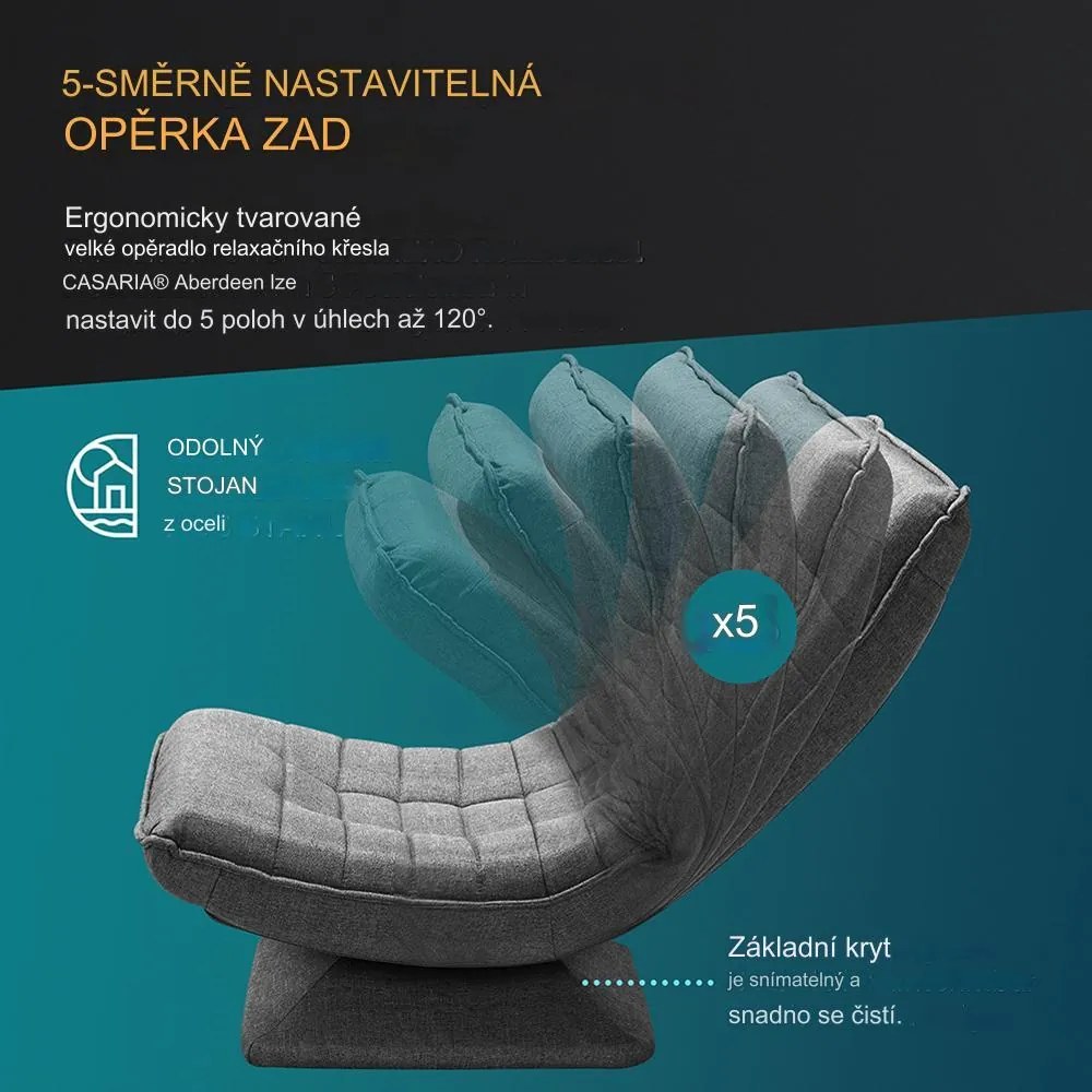 Deuba Relaxační křeslo - šedé