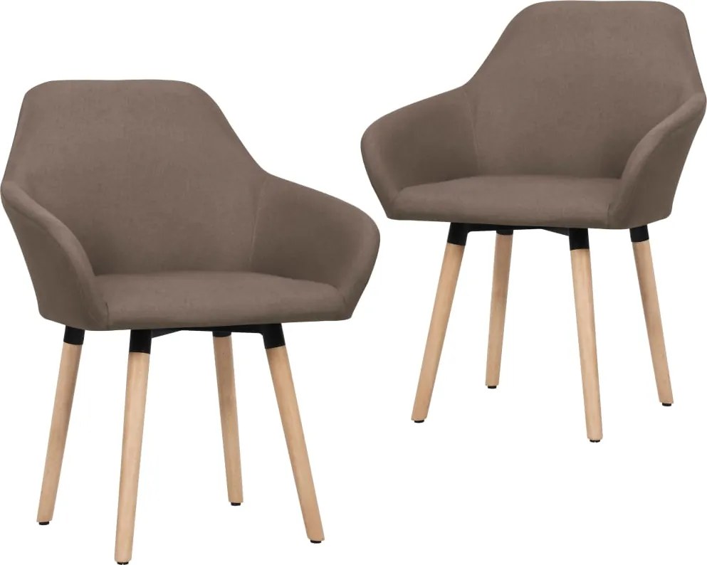 Jídelní židle 2 ks hnědé textil 283462