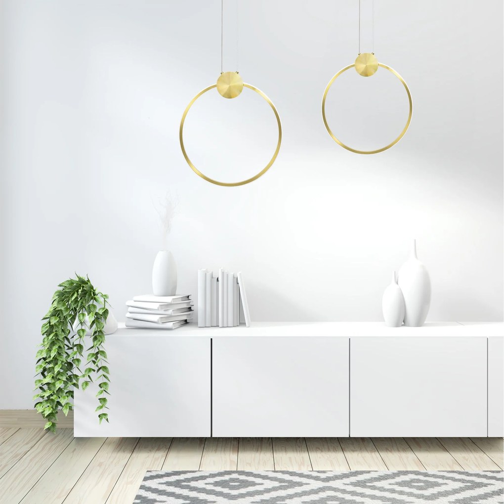 Toolight Toolight, LED stropní svítidlo 40cm 17W 4000K APP1396-CP, zlatá lesklá, OSW-00954