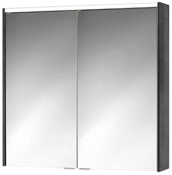 Jokey SPS-KHX 60 Zrcadlová skříňka - bílá/dřevěný dekor tmavý š. 60 cm, v. 74 cm, hl. 15 cm, 2510120