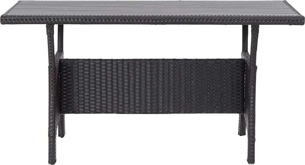 vidaXL Zahradní stůl 120 x 70 x 66 cm polyratan [316584] Barva: Černá
