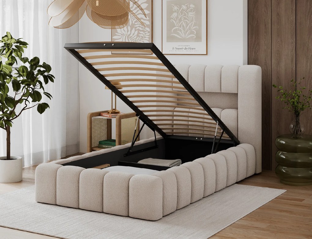 Postel Lamica 90x200 + Kovový rám/plynový výtah/kontejner