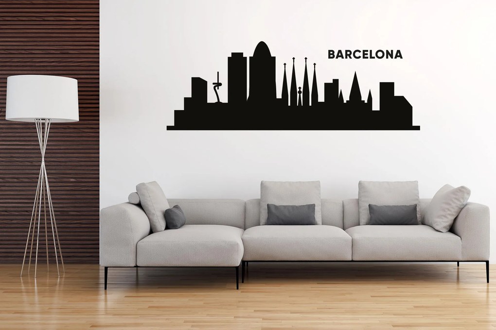 Lepy.cz Samolepka na zeď Barcelona Velikost (šířka x výška): 56x20cm, Barevná varianta: Černá