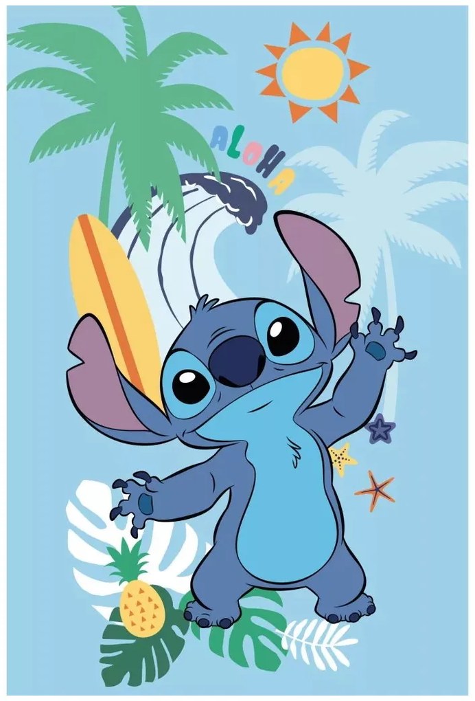 Dětská fleecová deka Lilo &amp; Stitch - motiv Aloha - 100 x 150 cm