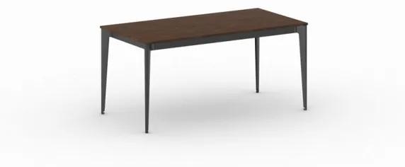 Kancelářský stůl PRIMO ACTION, černá podnož, 1600 x 800 mm, ořech