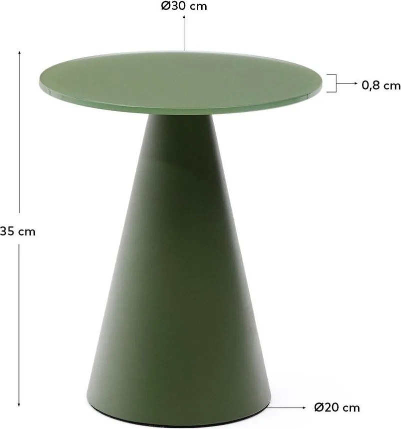 Kulatý odkládací stolek se skleněnou deskou ø 30 cm Wilshire – Kave Home
