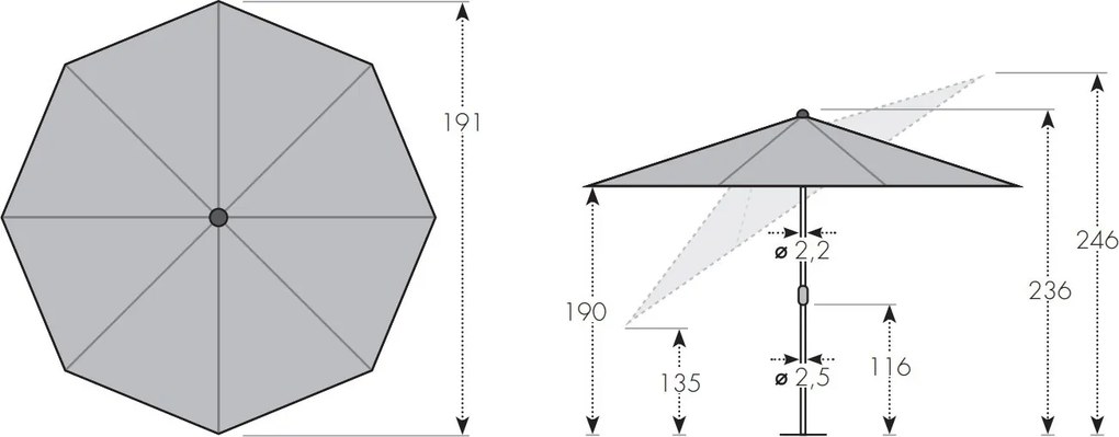 Doppler myZone 200 cm zelená