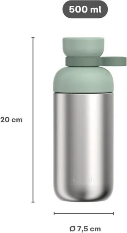 Lahev z nerezové oceli ve stříbrné barvě/šalvějově zelená 500 ml Vita – Mepal