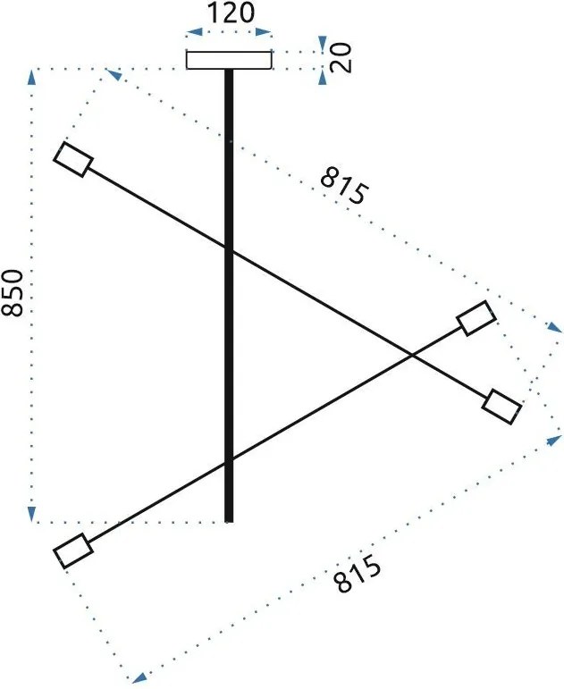 Toolight - Nastavitelná stropní lampa dvouramenná 4xE27 60W APP479-4C, zlatá, OSW-00611
