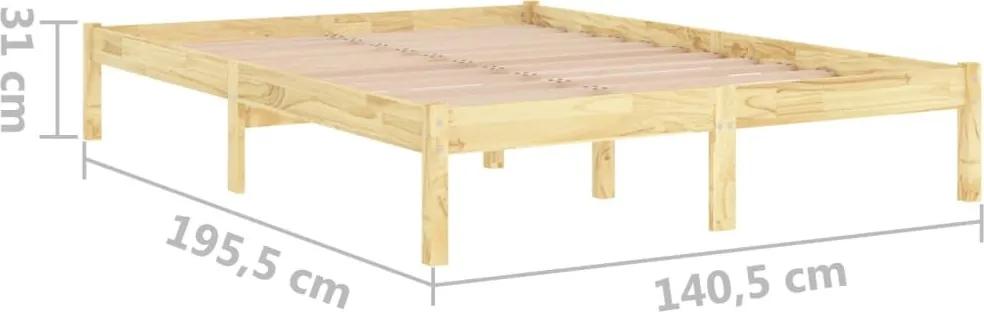 vidaXL Rám postele masivní dřevo 135 x 190 cm dvojlůžko [809992] Barva: Přírodní