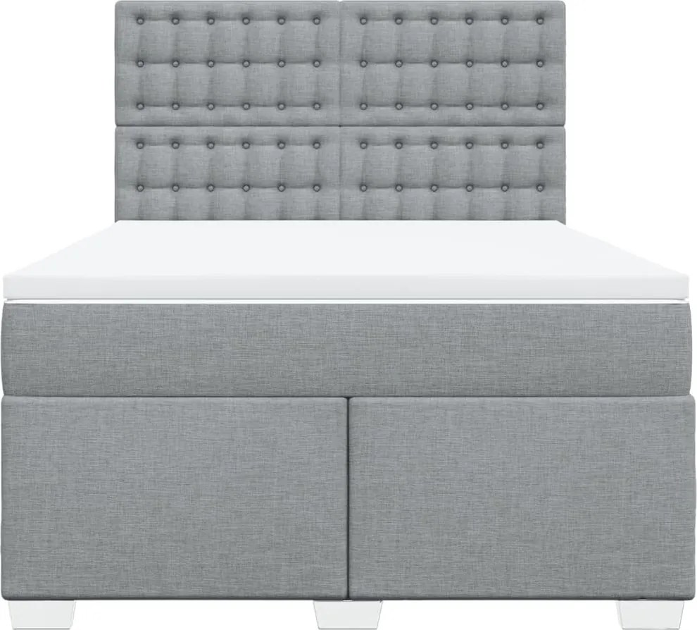 Box spring postel s matrací světle šedá 160 x 200 cm textil 3290553