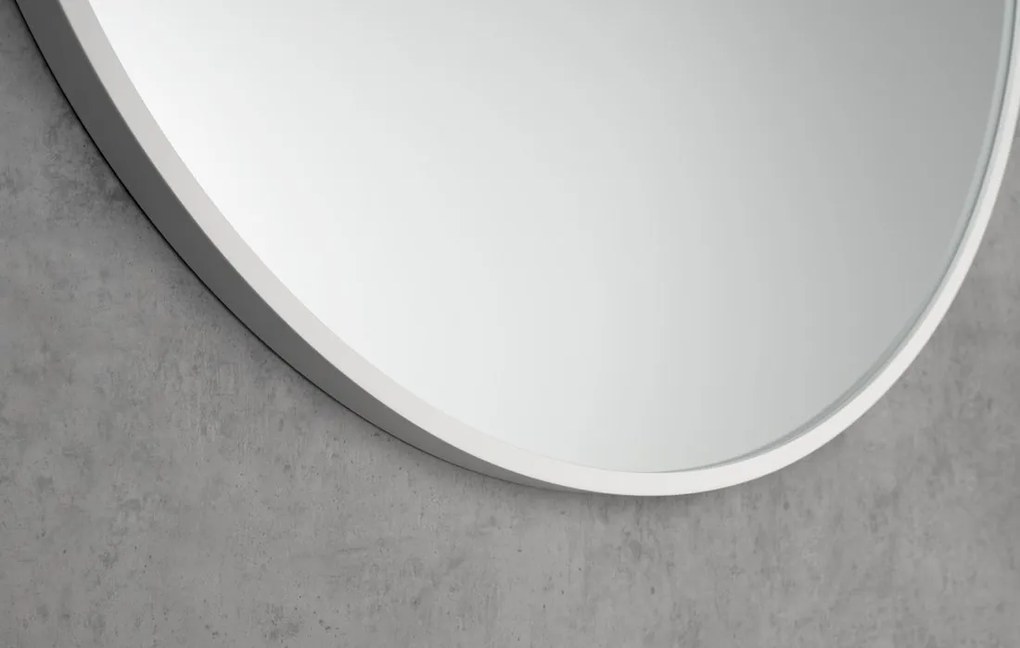 Sapho Notion Slim kulaté zrcadlo v rámu 60 cm bílá mat NT600W
