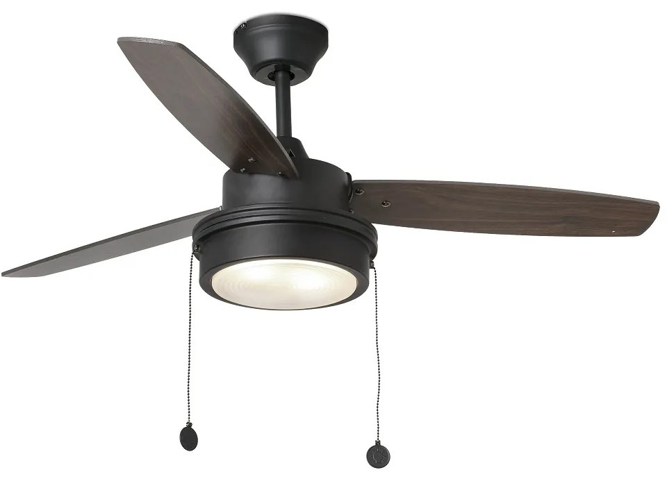 FARO KOMODO 33723 41,73“ černá/černá/vlašský ořech Reverzní stropní ventilátor