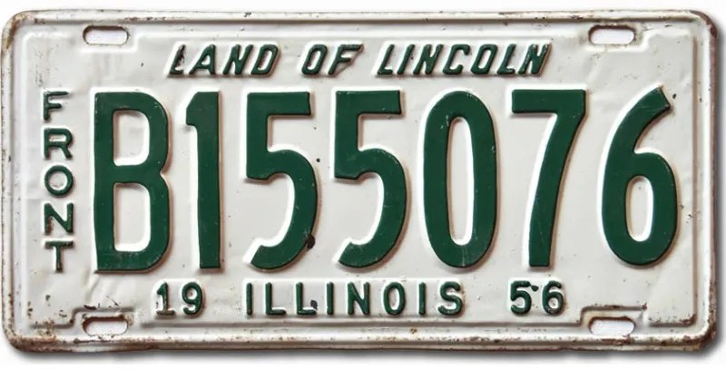 Americká SPZ Illinois 1956 Land of Lincoln B155076