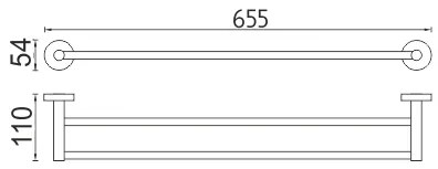 Nimco Držák na ručníky dvojitý, 66 cm UNM 13061D-10
