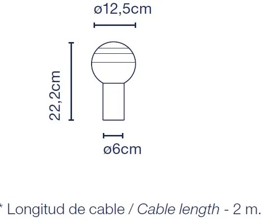 Marset A691-002 Dipping Light, stolní lampička s modrými tóny, 3,4W LED 2700K, výška 22,2cm