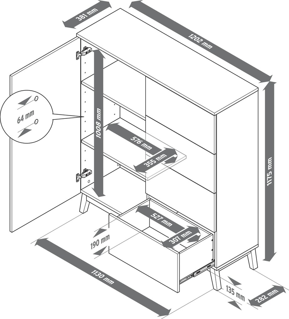 Tchibo - Komoda - barva: bílá