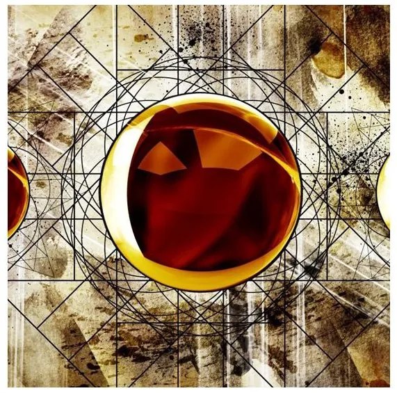 Obraz hnědo-zlaté koule  (30x30 cm), 40 dalších rozměrů