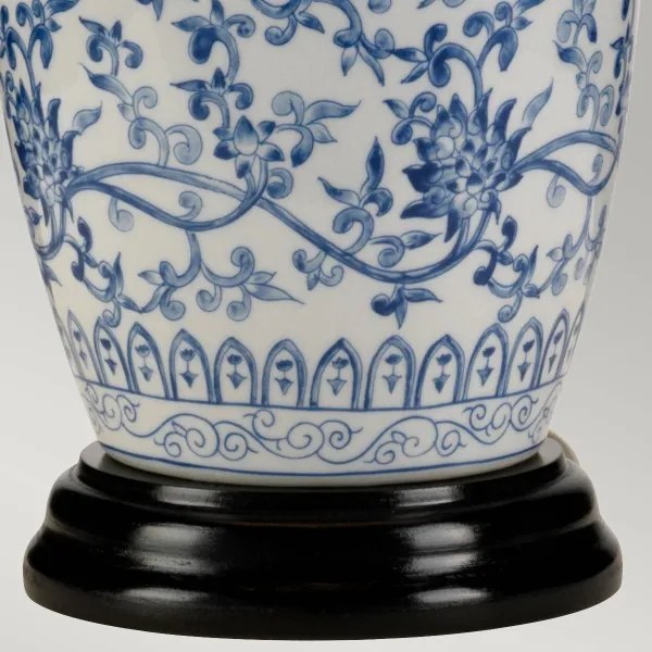 Elstead BLUE-G-JAR-TL - Stolní lampa BLUE GINGER JAR 1xE27/60W/230V