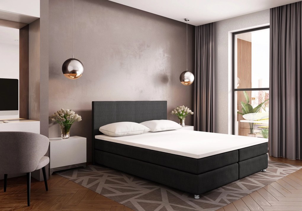 M&B postele Boxspring postel ATHENE bez úložného prostoru Velikost postele: 120 × 200 cm, Výběr matrace: Taštičková zónová matrace - měkká (70–110 kg)