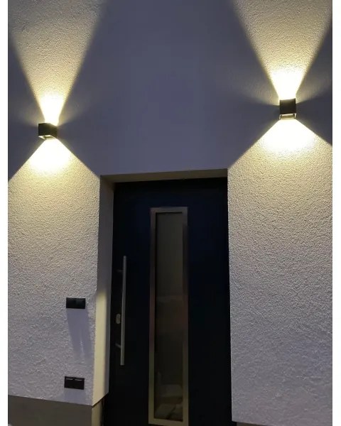LED Venkovní nástěnné svítidlo 2xLED/3W/230V IP54 černá
