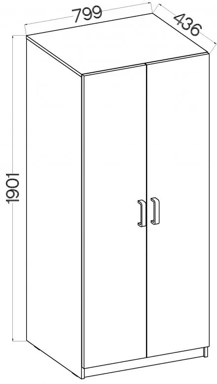 Falco Skříň s policemi Matylda 111 sv.šedá/dub artisan