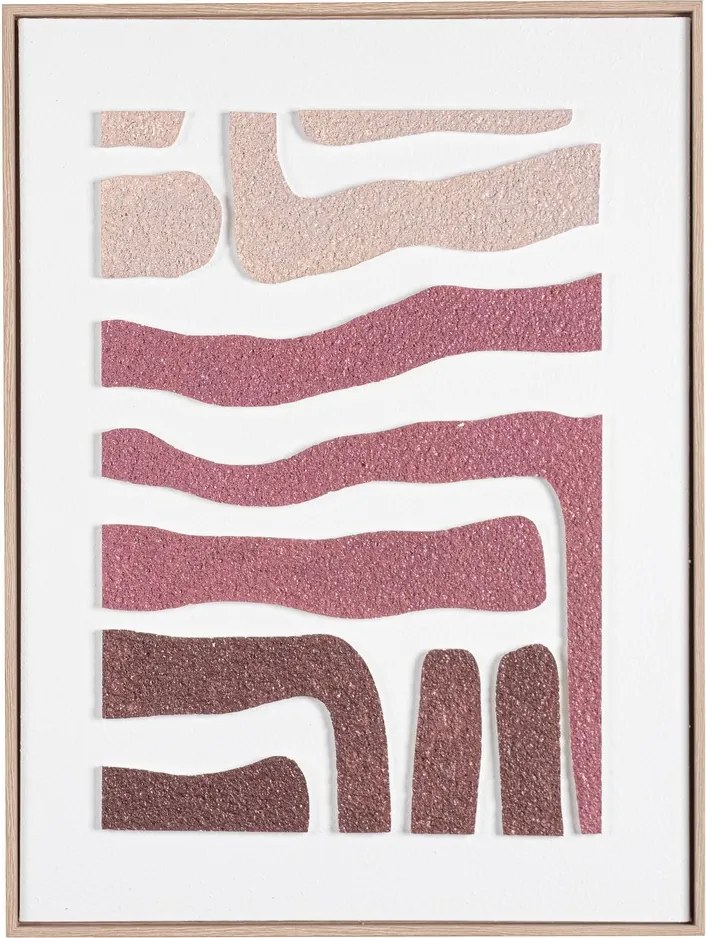 BIZZOTTO Růžový obraz v rámu 80 x 60 cm liniový 0245283