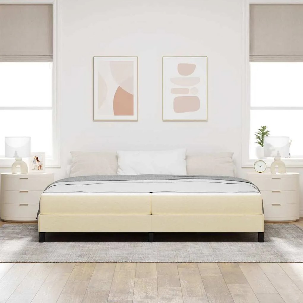Postel s boxspringem Krémová 200 x 200 cm textil 3398519