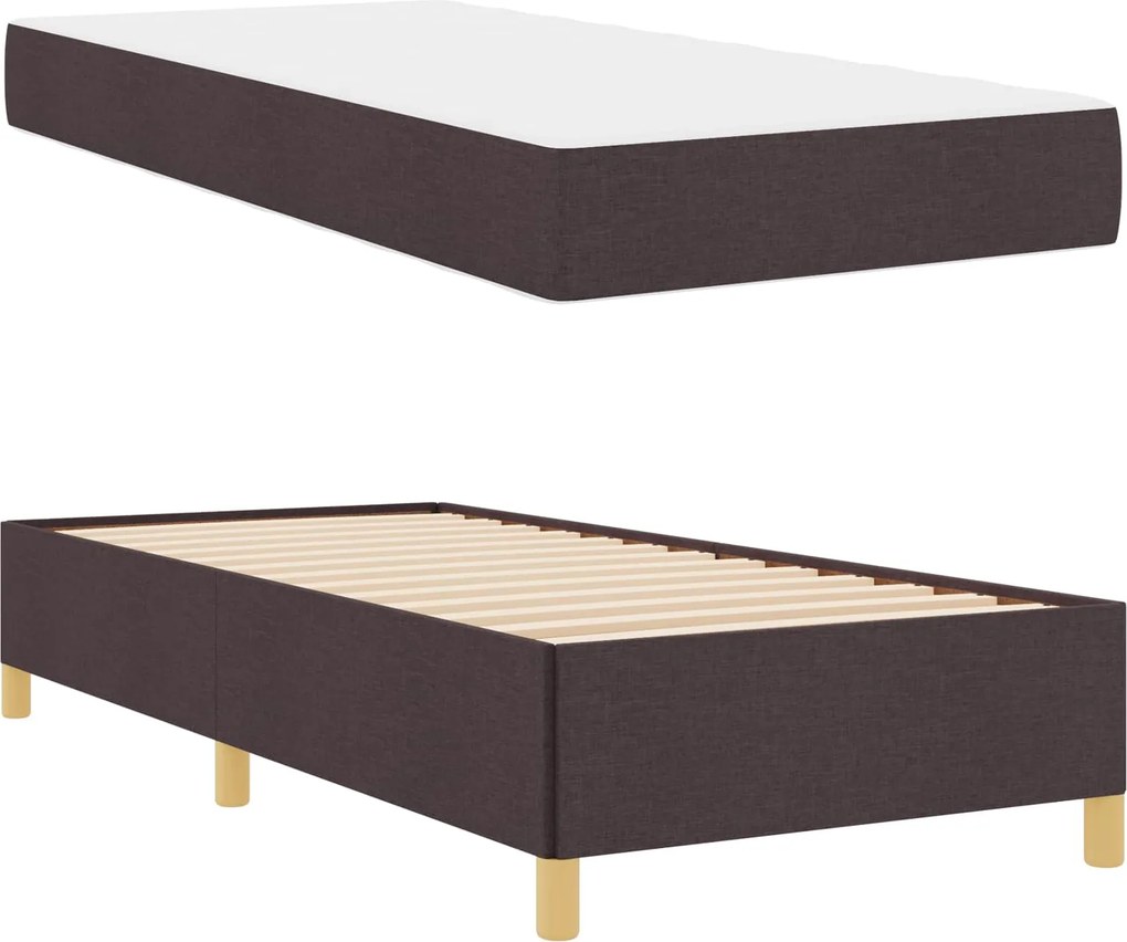 Rám postele Tmavě hnědá 90 x 190 cm textil 3398902