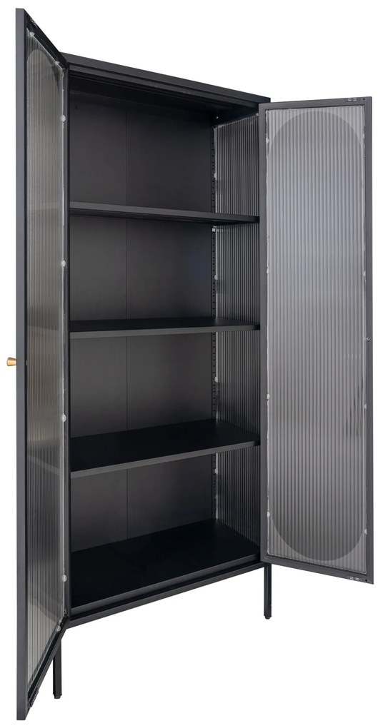 House Nordic Prosklená černá vitrína ADELAIDE 180cm 3001200