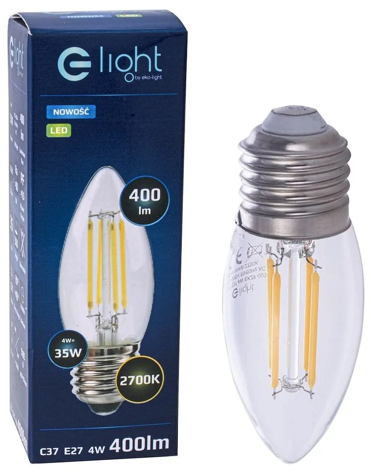 Dekorační LED žárovka E27 teplá 2700k 4w 470 lm