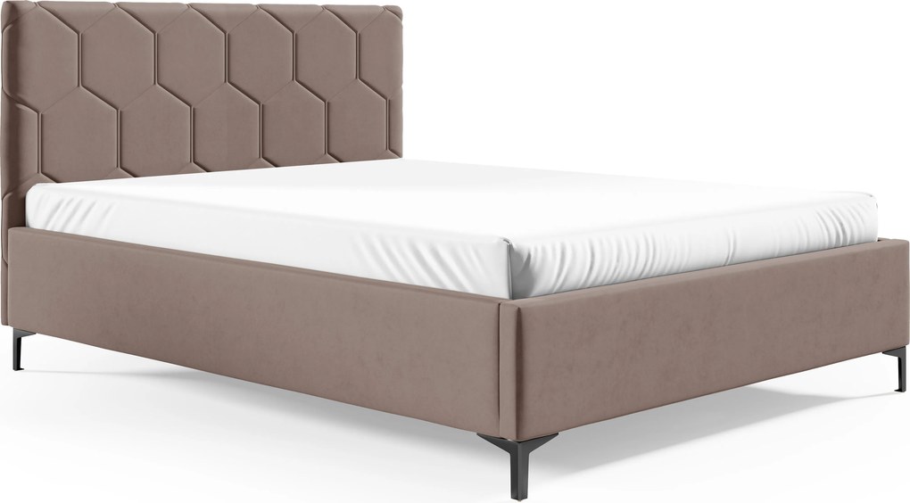 Eka Čalouněná postel MEDOX+ 180x200 cm Barva látky Trinity: Černá (Trinity 2316), Úložný prostor: Bez úložného prostoru