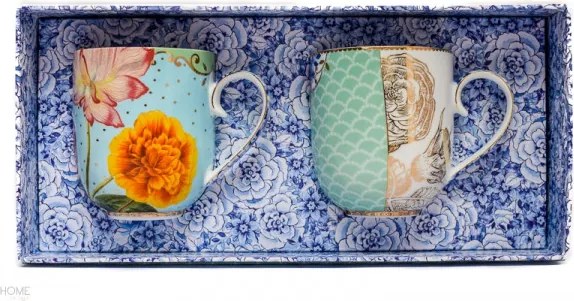 Pip Studio Royal Blue/Flowers Set 2 hrnků 325ml