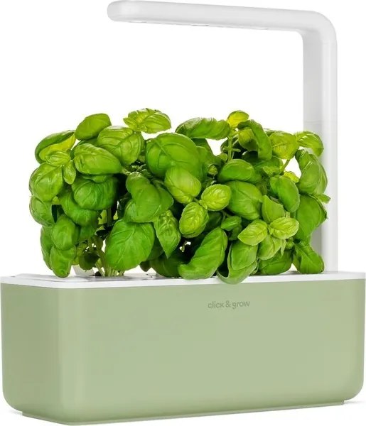 Click and Grow Smart Garden 3 chytrý květináč + 3ks kapslí se semínky bazalky šalvějově zelený