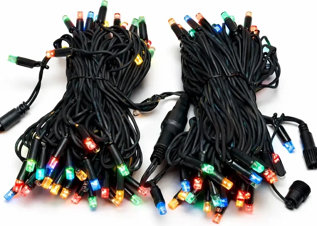 Easy Fix RGB LED světelný řetěz, 20 m, venkovní, 200 diod, černý kabel, IP67