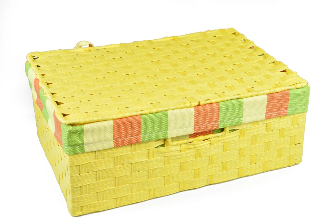 Vingo Úložný box s víkem žlutý Rozměry (cm): 40x27, v. 15