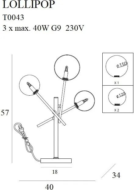 Maxlight Stolní lampa Maxlight T0043 LOLLIPOP