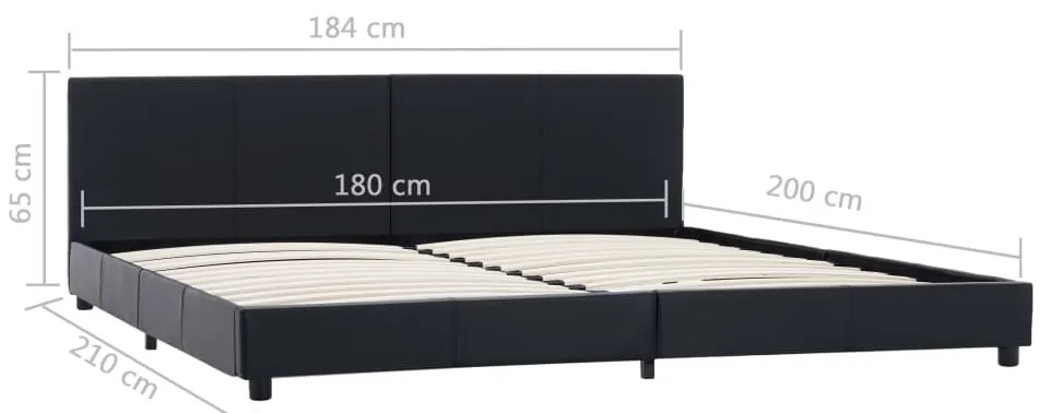 vidaXL Marketos Rám postele černý umělá kůže 180 x 200 cm