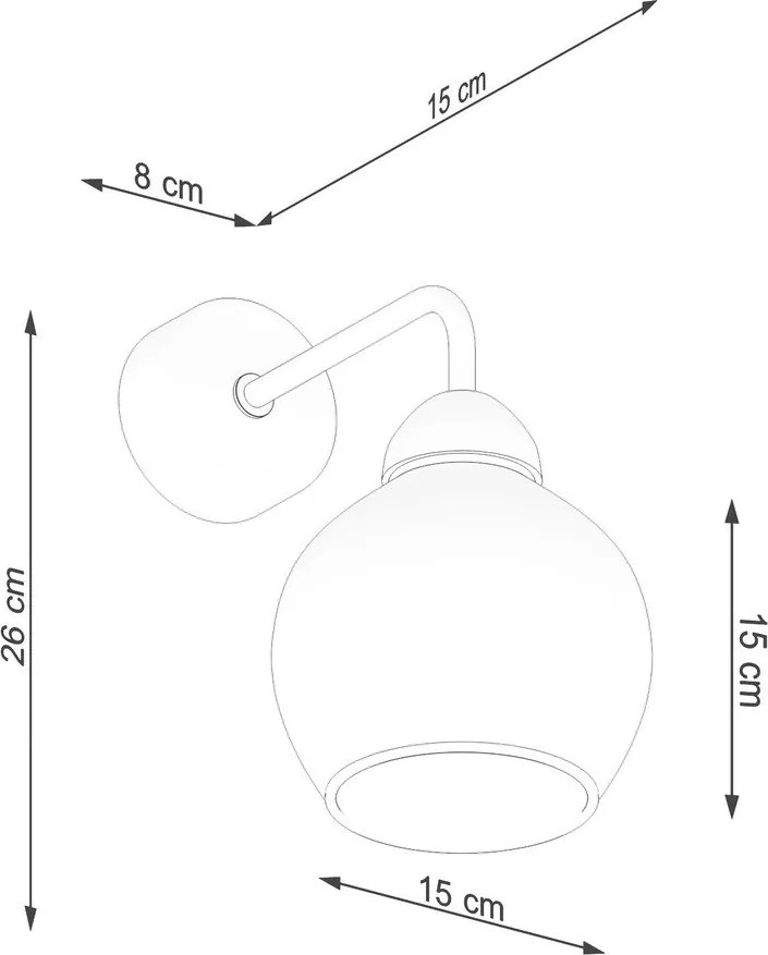 Černé nástěnné svítidlo ø 15 cm Grande – Sollux