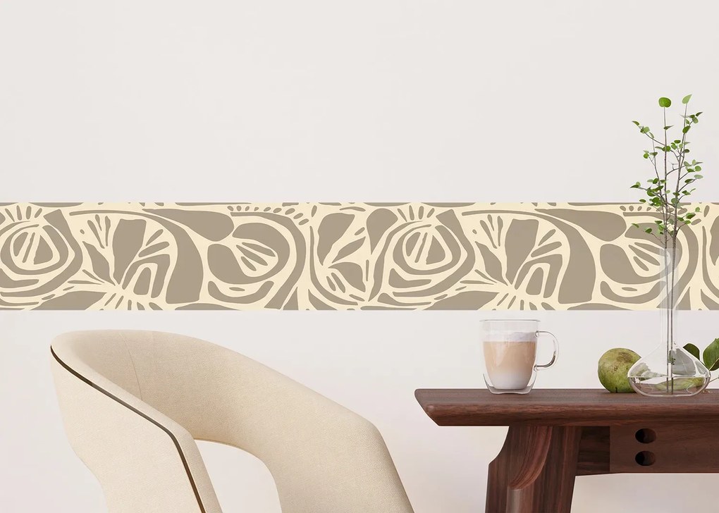 Samolepící bordura na zeď Moderní Abstraktní Flóra | 5 m x 13.8 cm | DWB8443