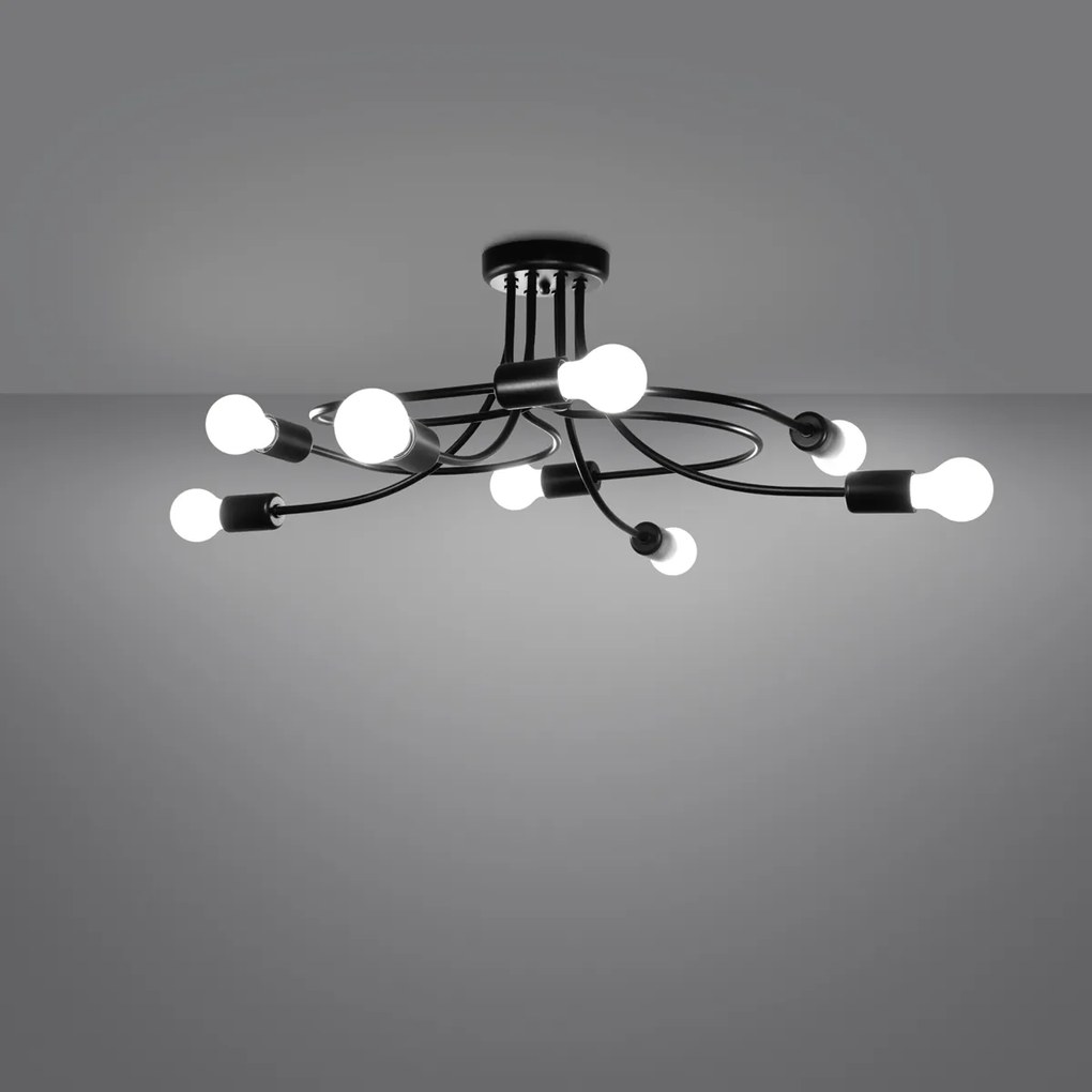 Sollux Lighting Lustr LEVAR 8 černý
