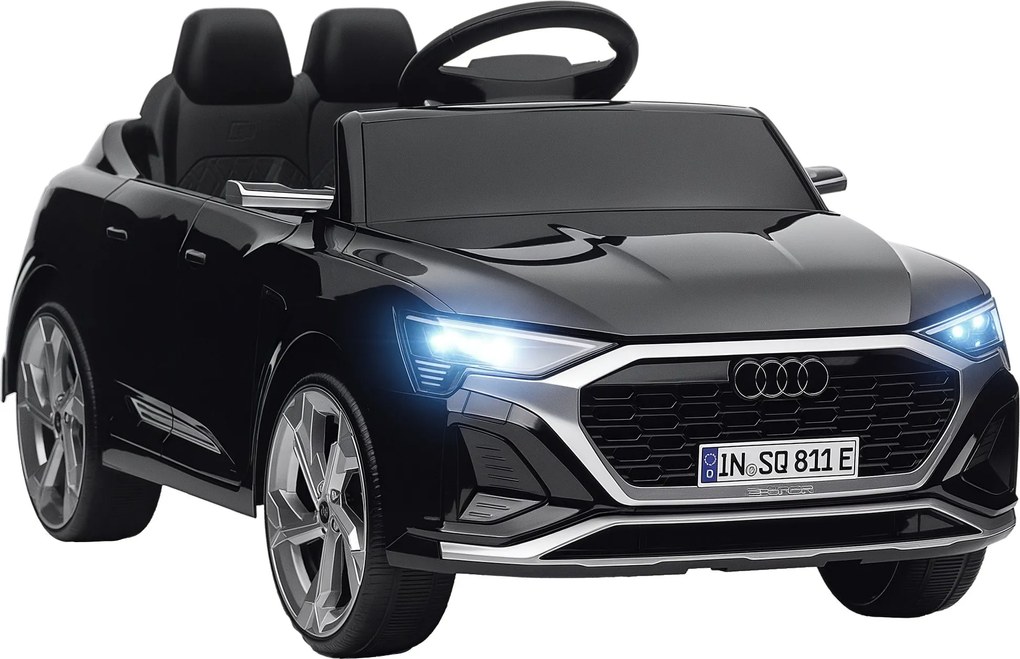 AIYAPLAY Elektrické auto pro děti od 3 let Audi Q8 Etron Sportback 12V s dálkovým ovládáním, pružným odpružením kol, jasnými světly, klaksonem a hudbo