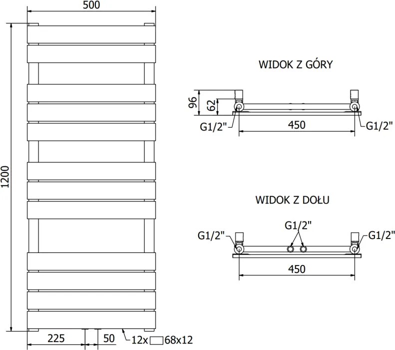Mexen Ceres, topné těleso 1200x500 mm, 610 W, antracitová, W111-1200-500-00-66