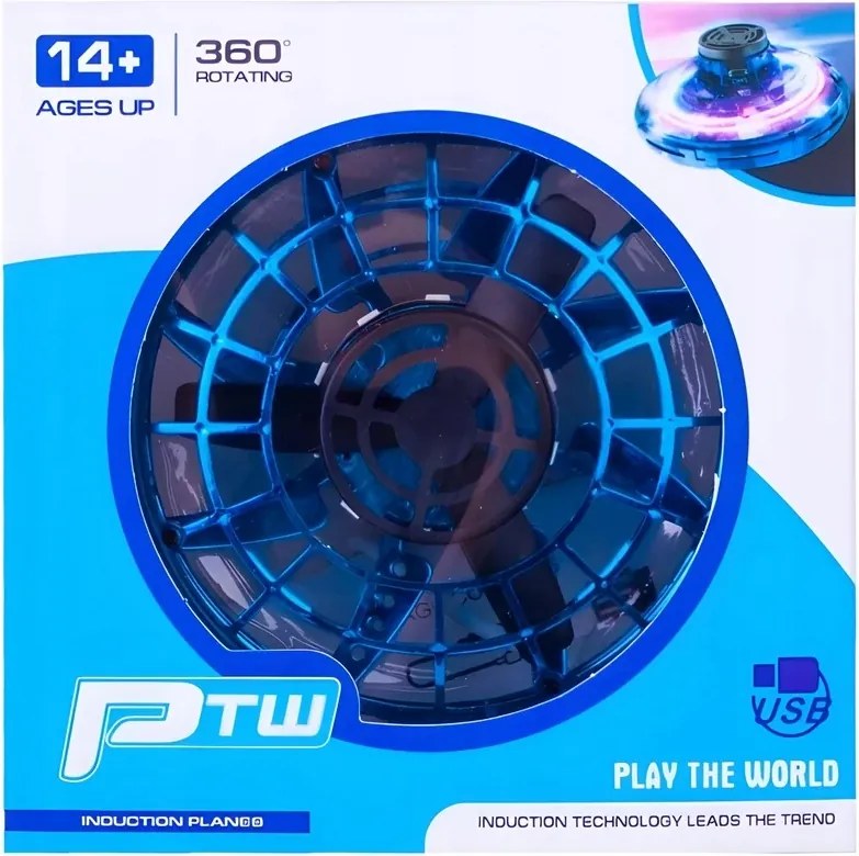 Létající LED UFO talíř - modrý