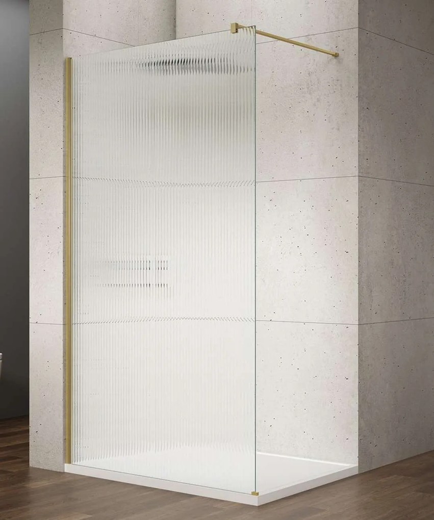 Gelco Vario - Sprchová stěna Walk-In, 90x200 cm, Coated glass, matná zlatá/nordic sklo GX1590-10